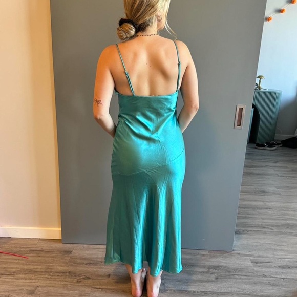 Hello Molly | Dresses | Hello Molly Turquoise Maxi Dress With Leg Slit ...